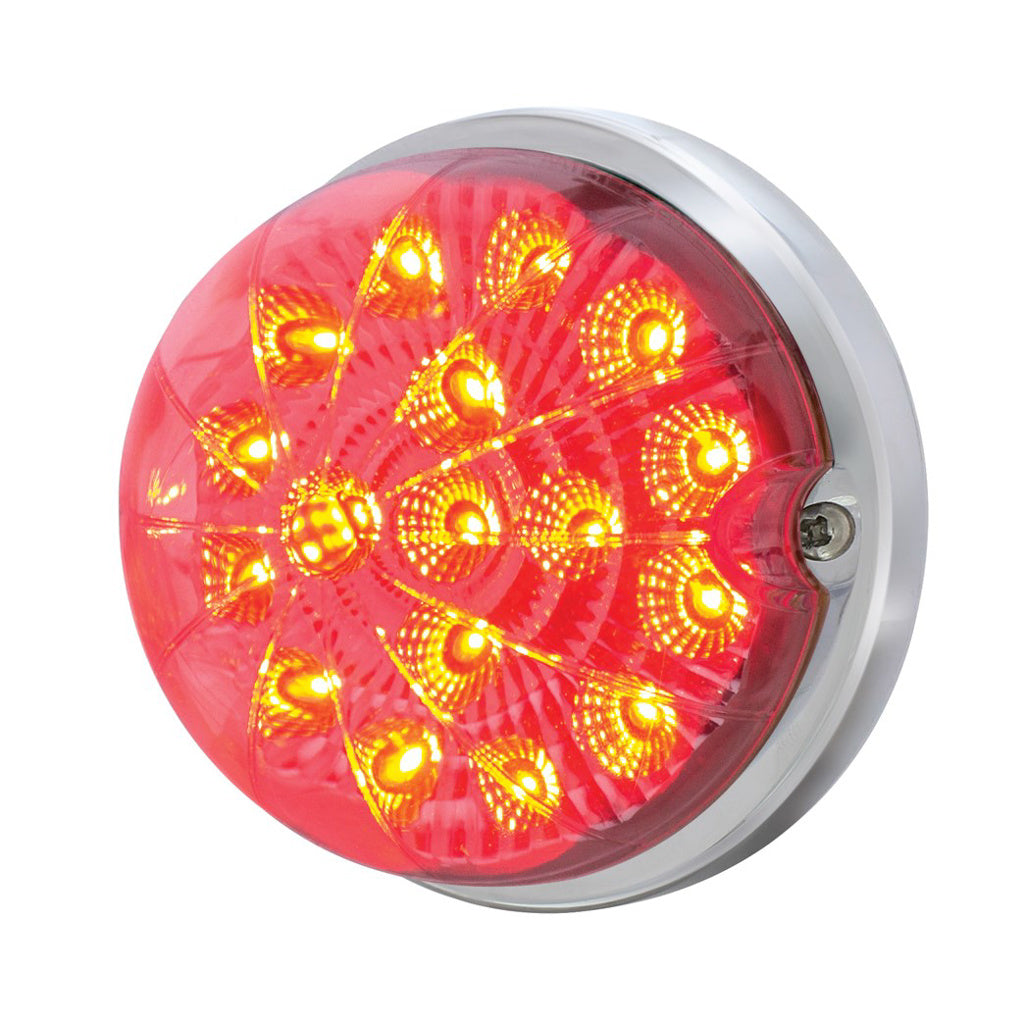 17 LED Dual Function Low Profile Watermelon Light. Red LED W/Clear Len ...