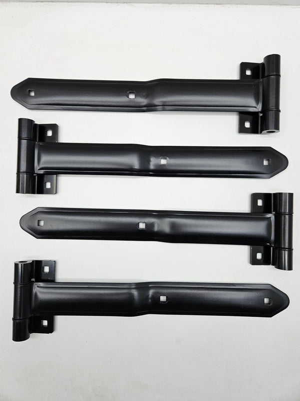 Black Aluminum Cargo Trailer RV Door 16" Strap Hinges / 4 Pack / Offse ...